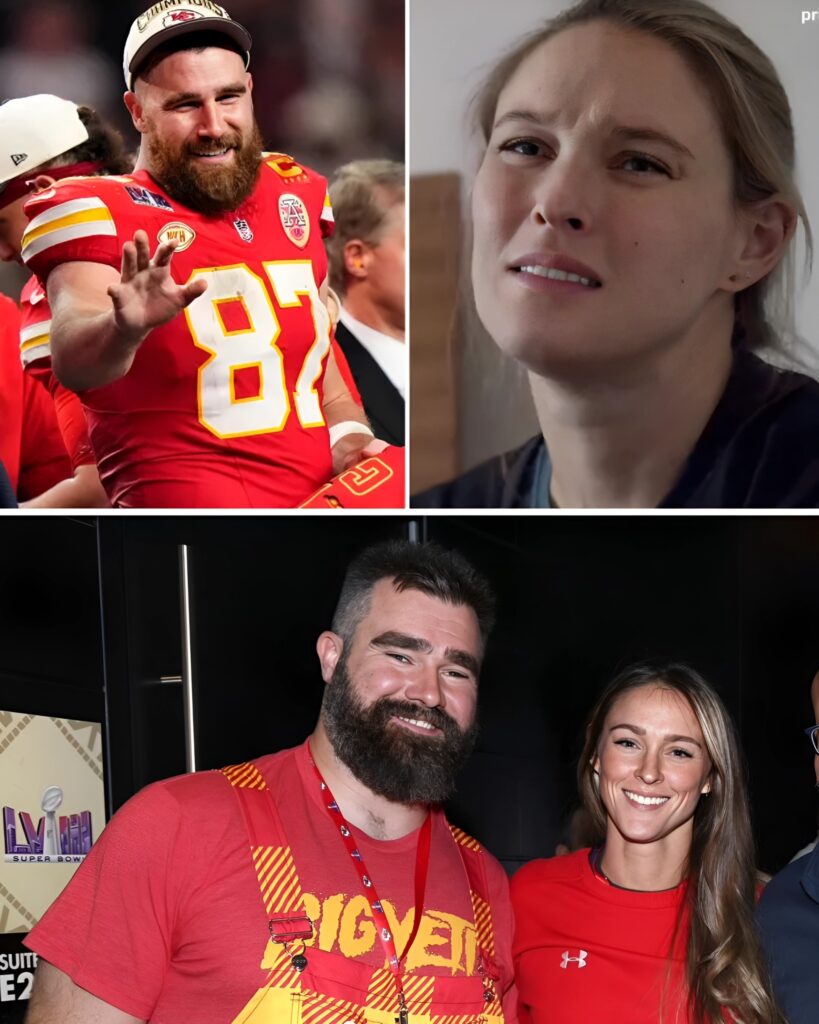 Kylie Kelce, the wife of Jason Kelce, explains why she declined to support Travis by wearing ...