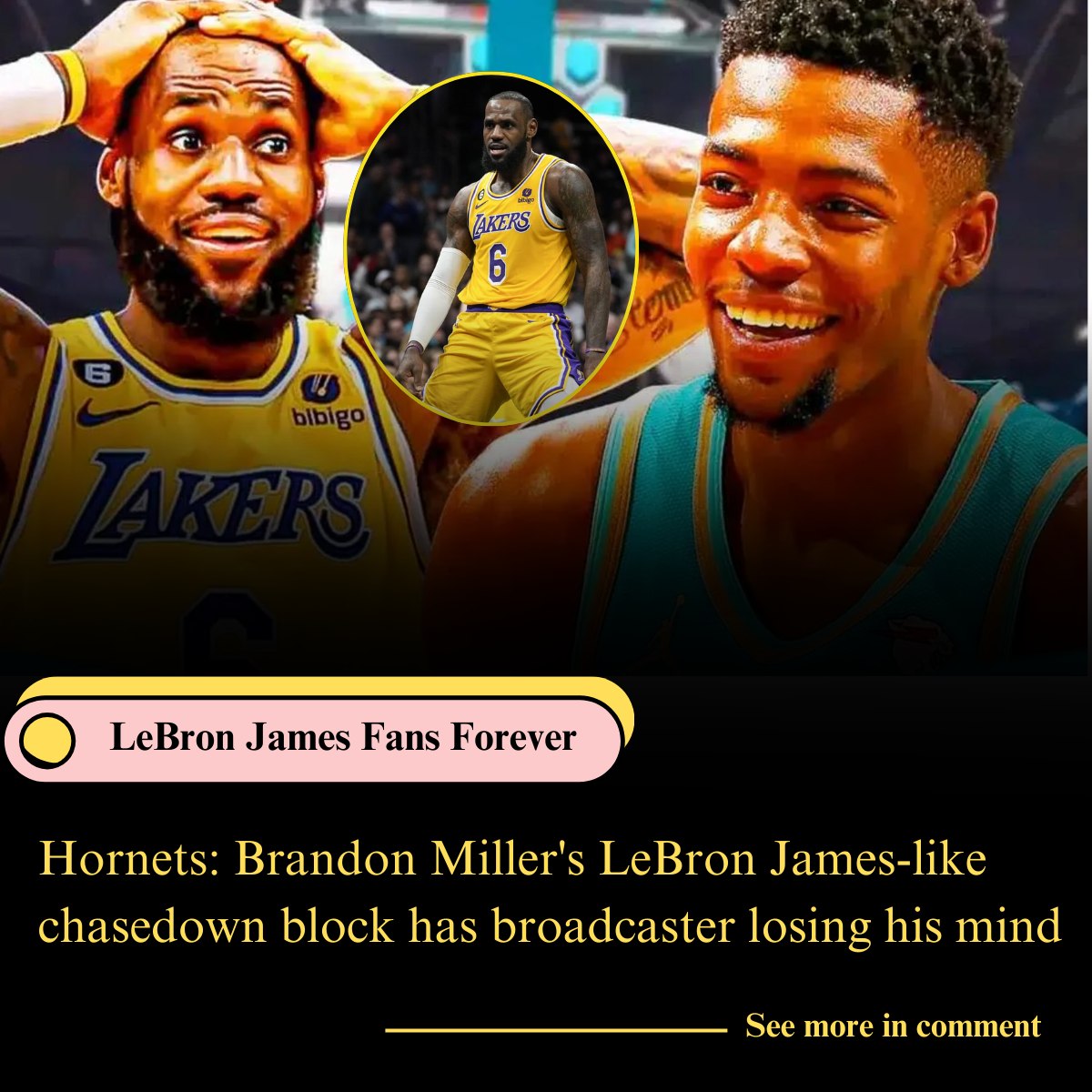 Hornets: Brandon Miller’s LeBron James-like chasedown block has ...