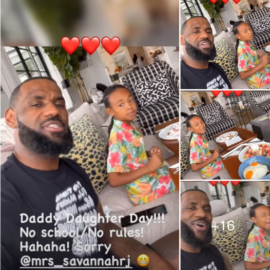 LeBron posted a video of the two partners in crime enjoying their daddy-daughter time, soaking ...