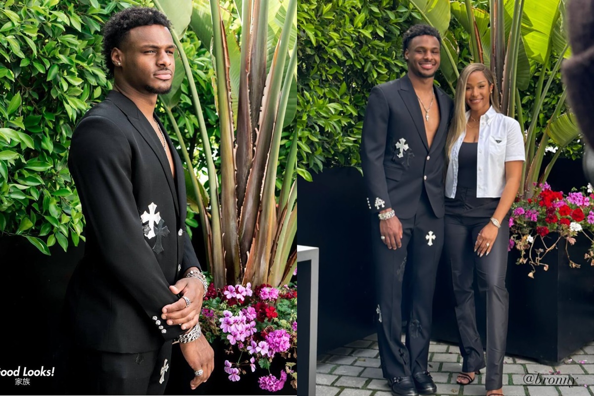 Lebron James' son, Bronny James, stood out in a heart-shaped outfit and ...