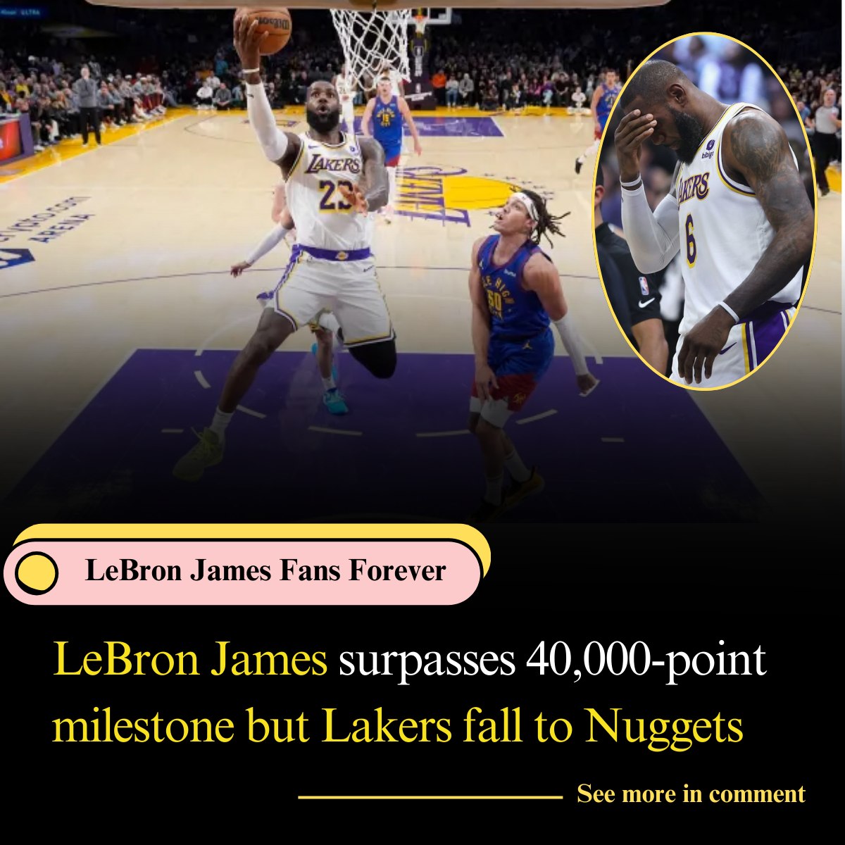 LeBron James surpasses 40,000-point milestone but Lakers fall to ...