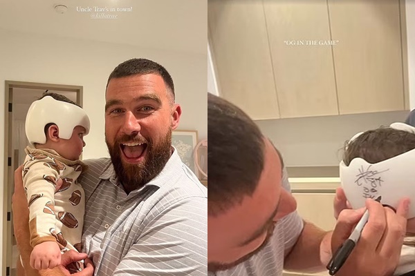 ‘Uncle’ Travis Kelce adorably bonds with Chandler Parsons’ baby amid ...