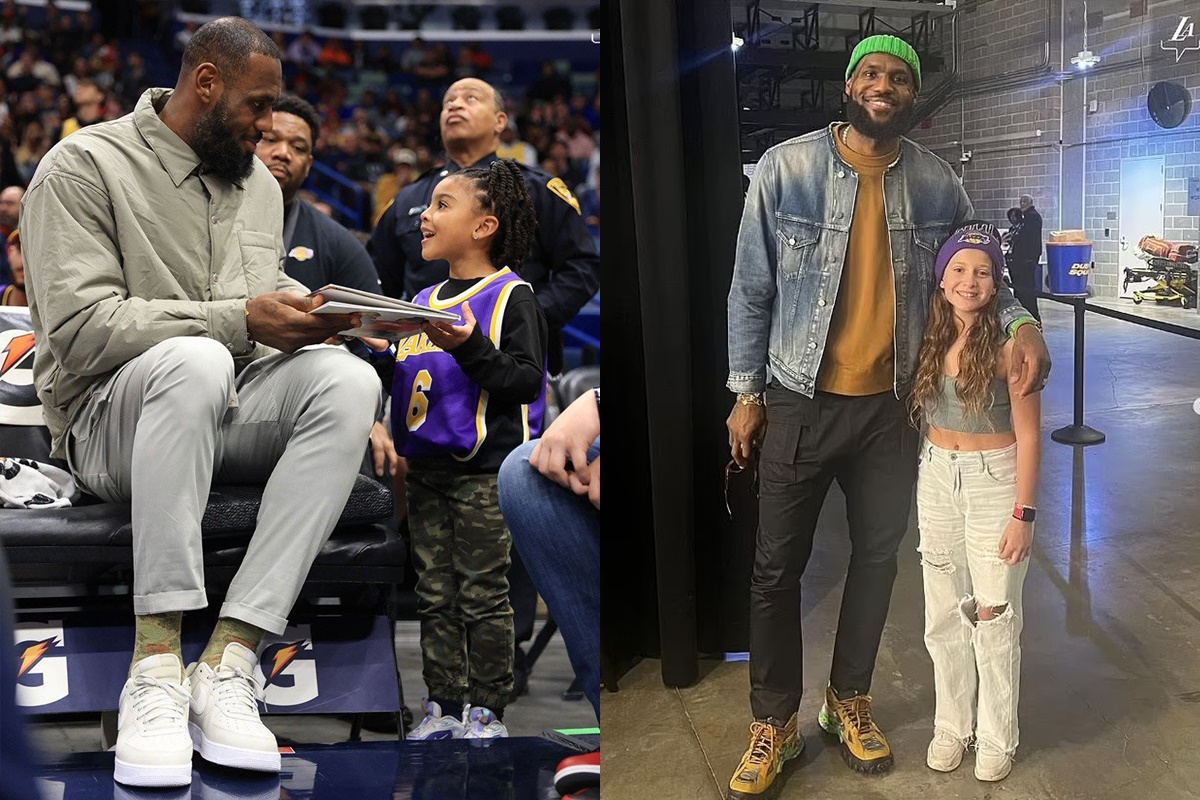 Priceless reaction of a young girl fan sitting next to GOAT LeBron ...