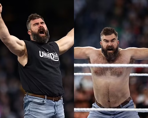 Jason Kelce only figured out his WrestleMania role TWO HOURS before surprise appearance in ...