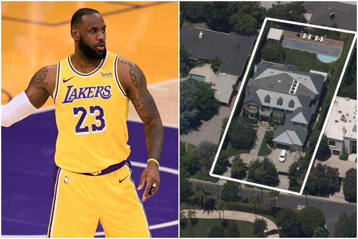 Basketball king Lebron James and his children sunbathe in the pool ...
