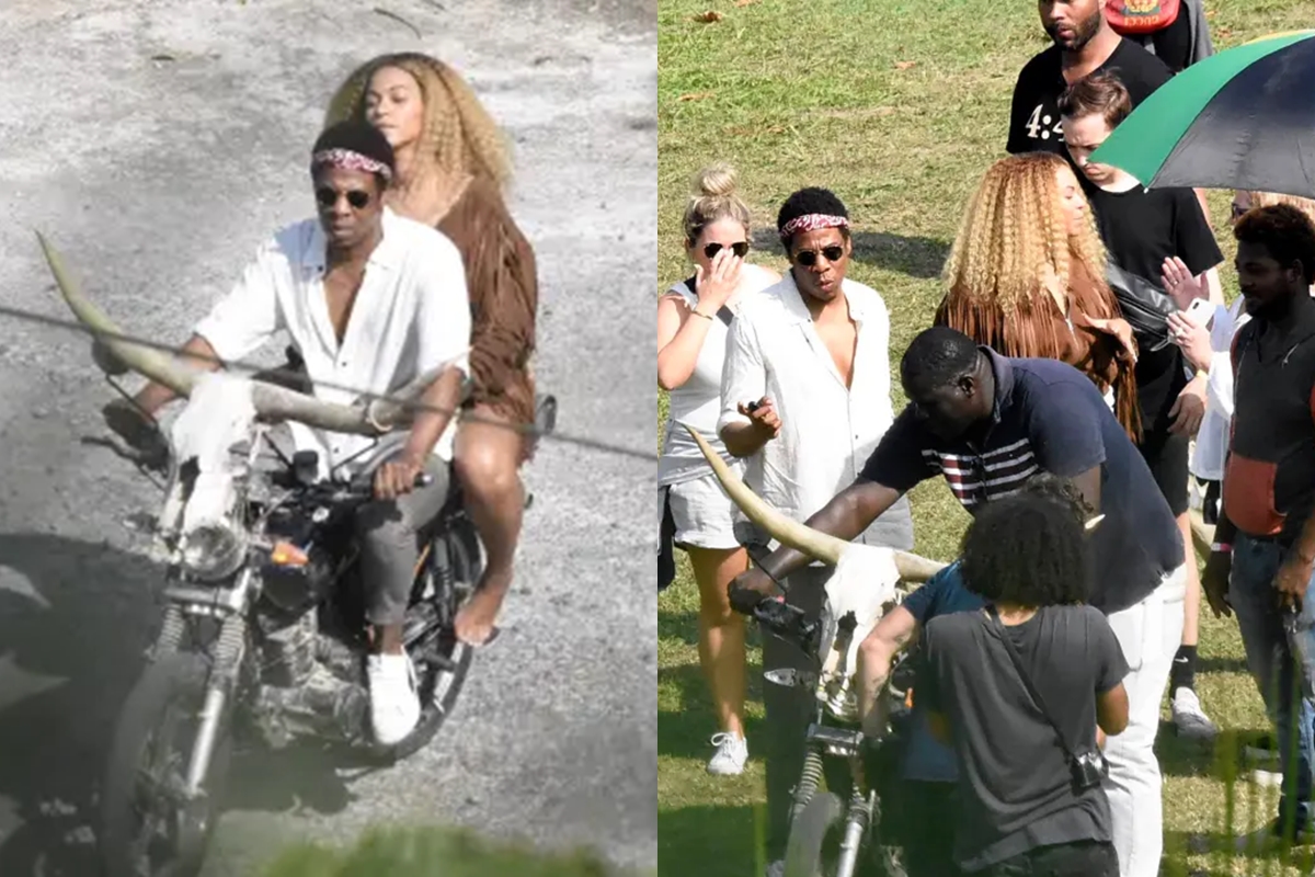 BIKE IT LIKE Kardashian-West: Beyonce and Jay Z film motorbike scene in Jamaica… as fans call ...