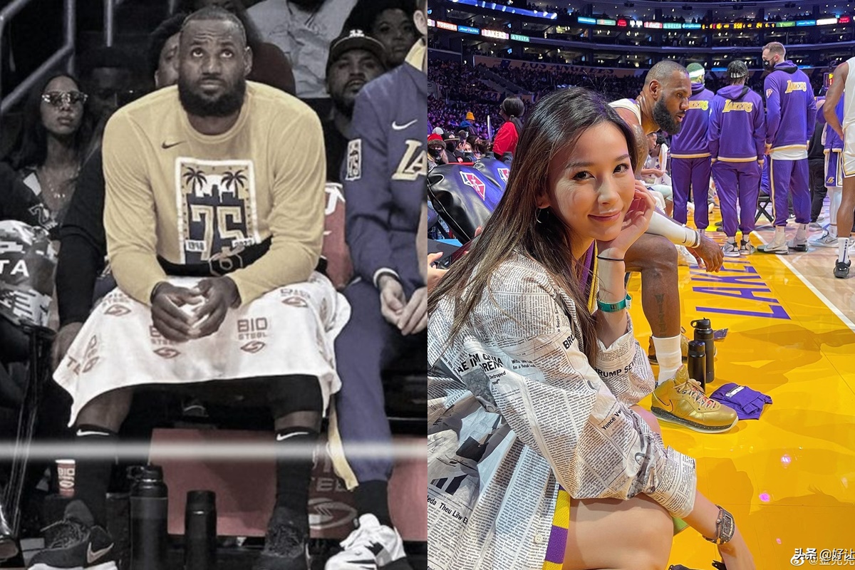 Who is the Chinese beauty sitting beside LeBron James during the Lakers ...