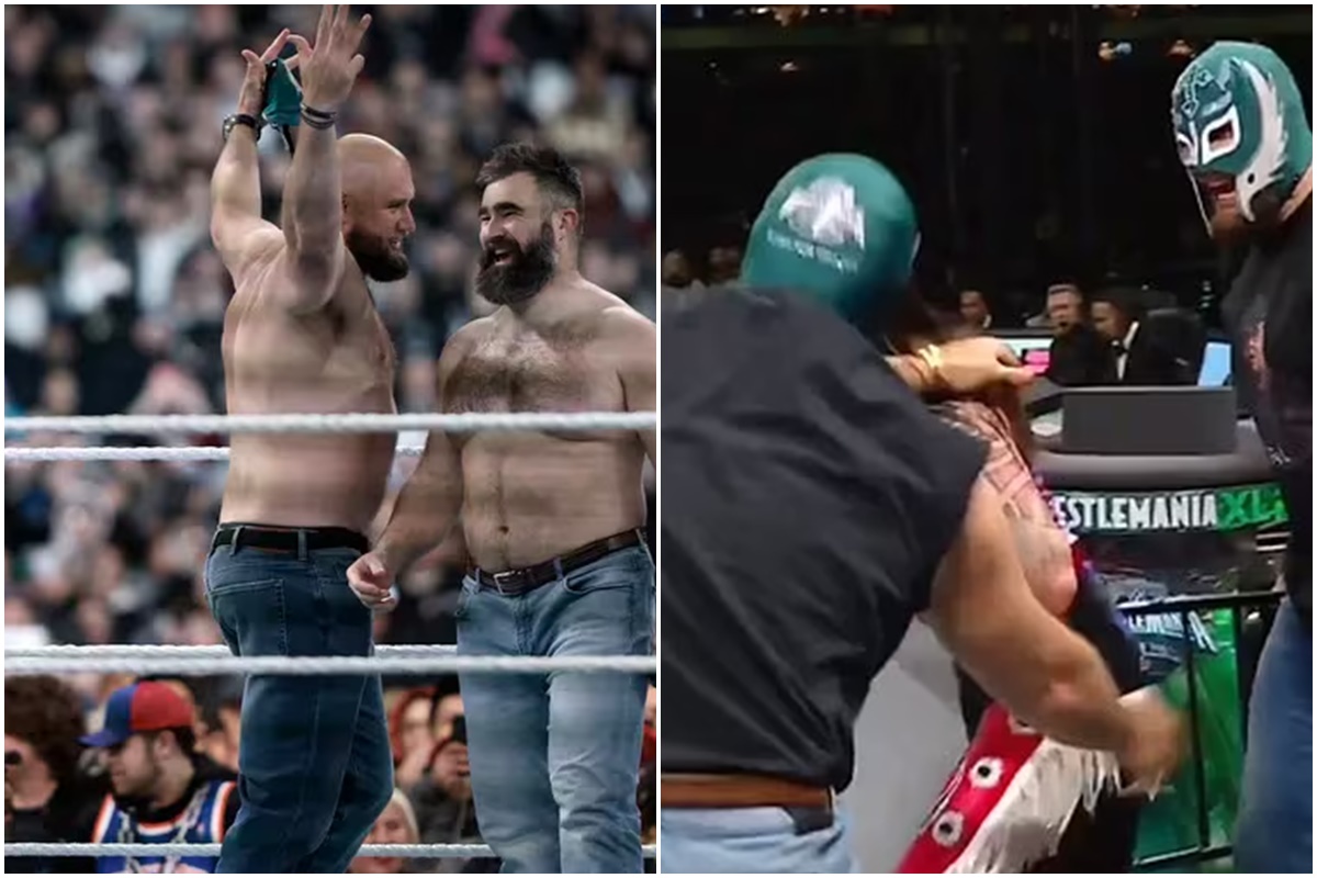 Jason Kelce Gets in the Ring at WrestleMania 40 During Surprise Appearance - News