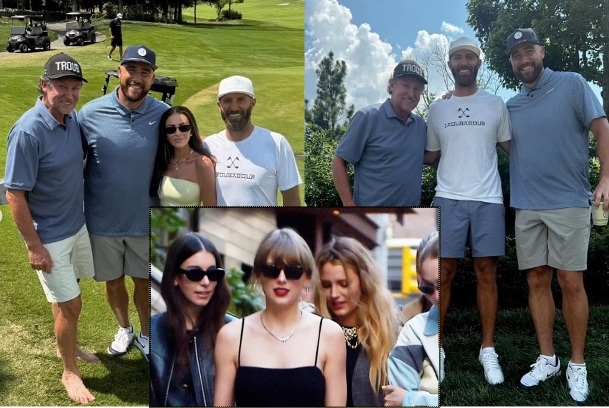 Travis Kelce enjoys round of golf with Wayne Gretzky and Dustin Johnson ...