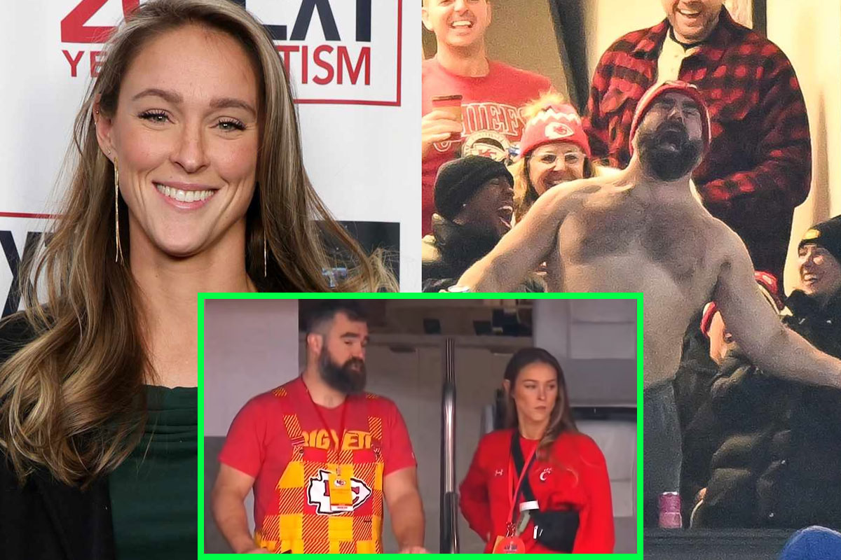 When Kylie Kelce was asked to sign Jason Kelce's jersey at the 2024 New ...