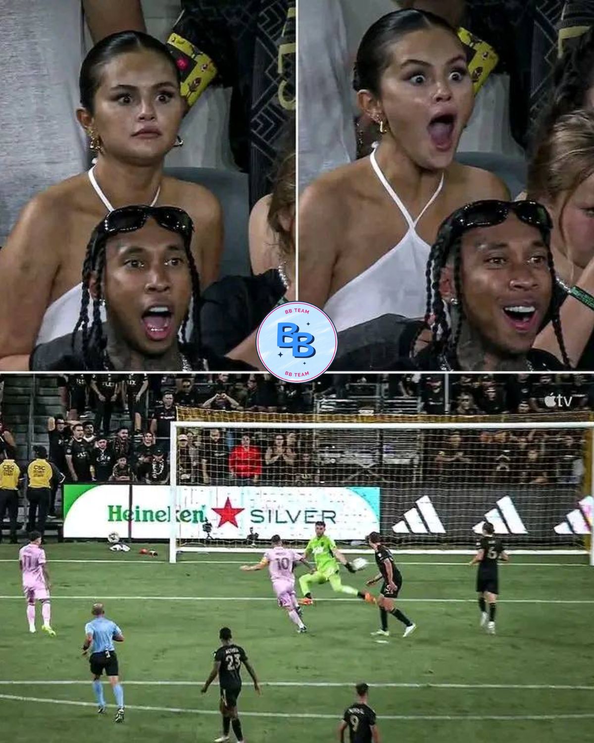 VÍDEO: Selena Gomez fica espantada com lance de Lionel Messi em jogo da ...