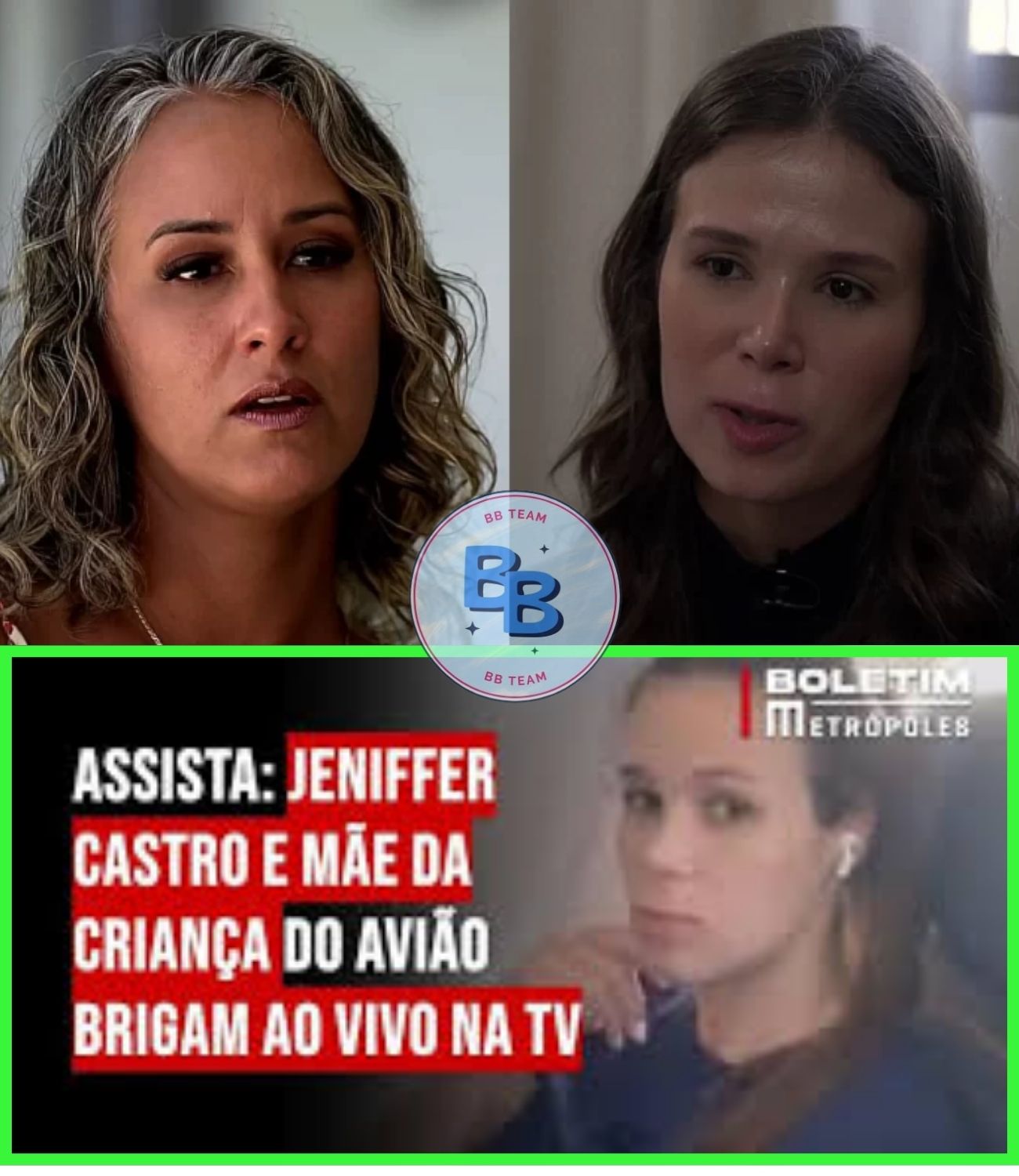 Vídeo: Jeniffer Castro e mãe da criança do avião brigam ao vivo na TV ...