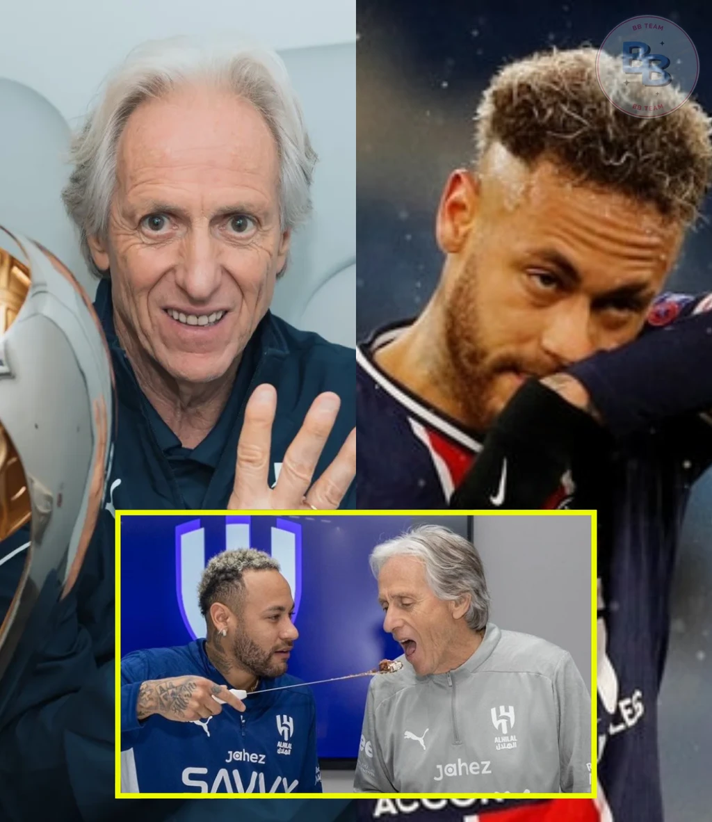 Neymar serve bolo a Jorge Jesus e rouba a cena em homenagem no Al-Hilal ...