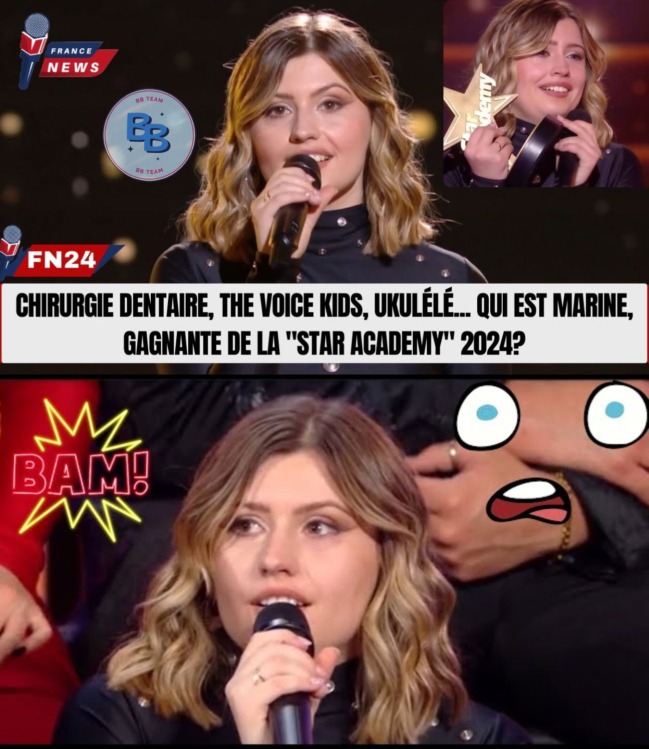 "Marine, la gagnante de l'Academy Star 2024 : Un parcours inspirant - un sourire mêlé de douleur ...
